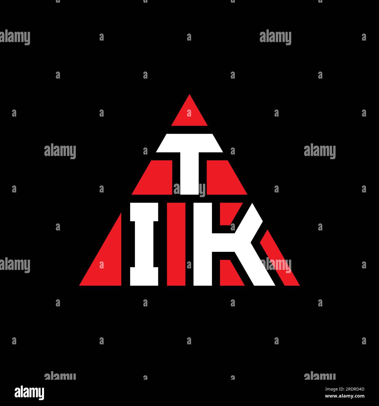 TIK triangle letter logo design with triangle shape. TIK triangle logo ...