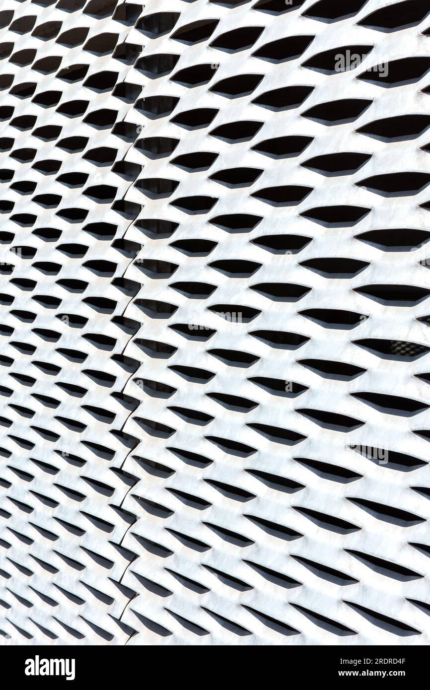 Perforated concrete wall on school building in Loches, Indre-et-Loire ...