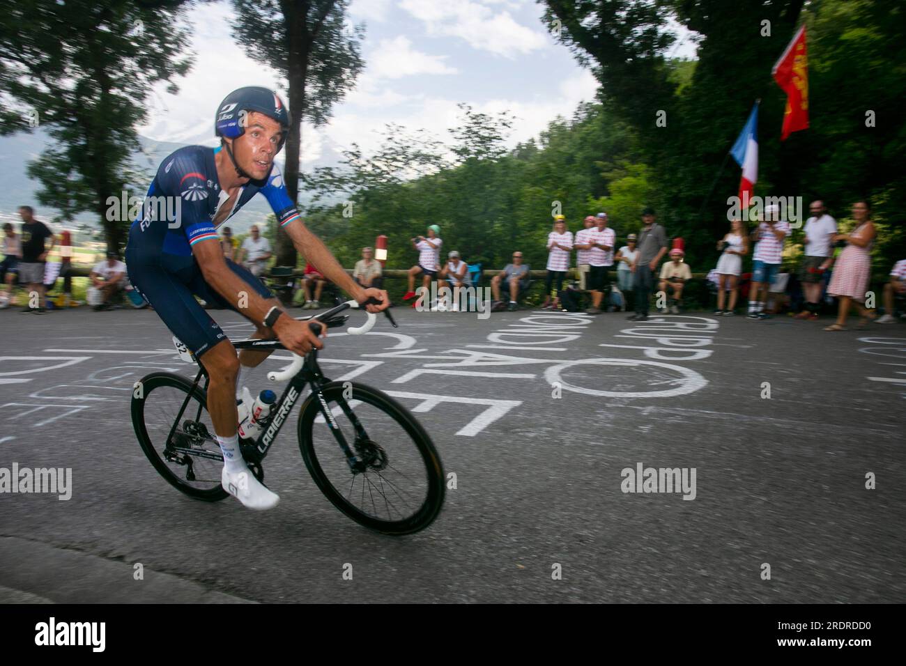 Domancy, France 18th July 2023: KÉVIN GENIETS (GROUPAMA - FDJ FRA) in ...