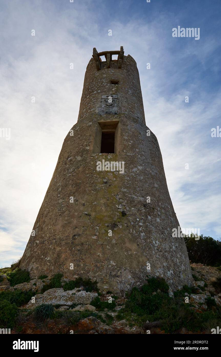 Torre del Gerro 16th century ancient watchtower near Denia in Montgó ...
