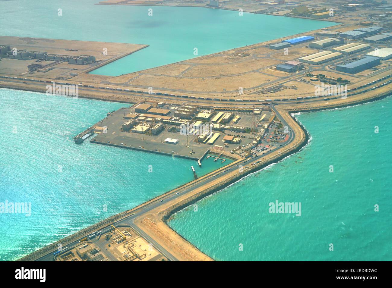Port and warehouse zone in Bahrain - aerial view Stock Photo - Alamy