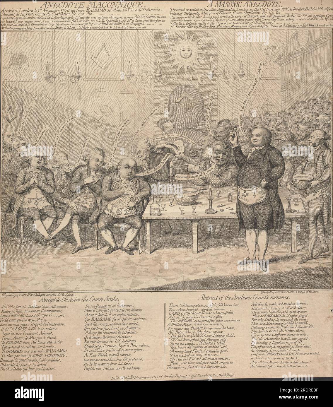 A Masonic Anecdote 1786 by James Gillray Stock Photo - Alamy