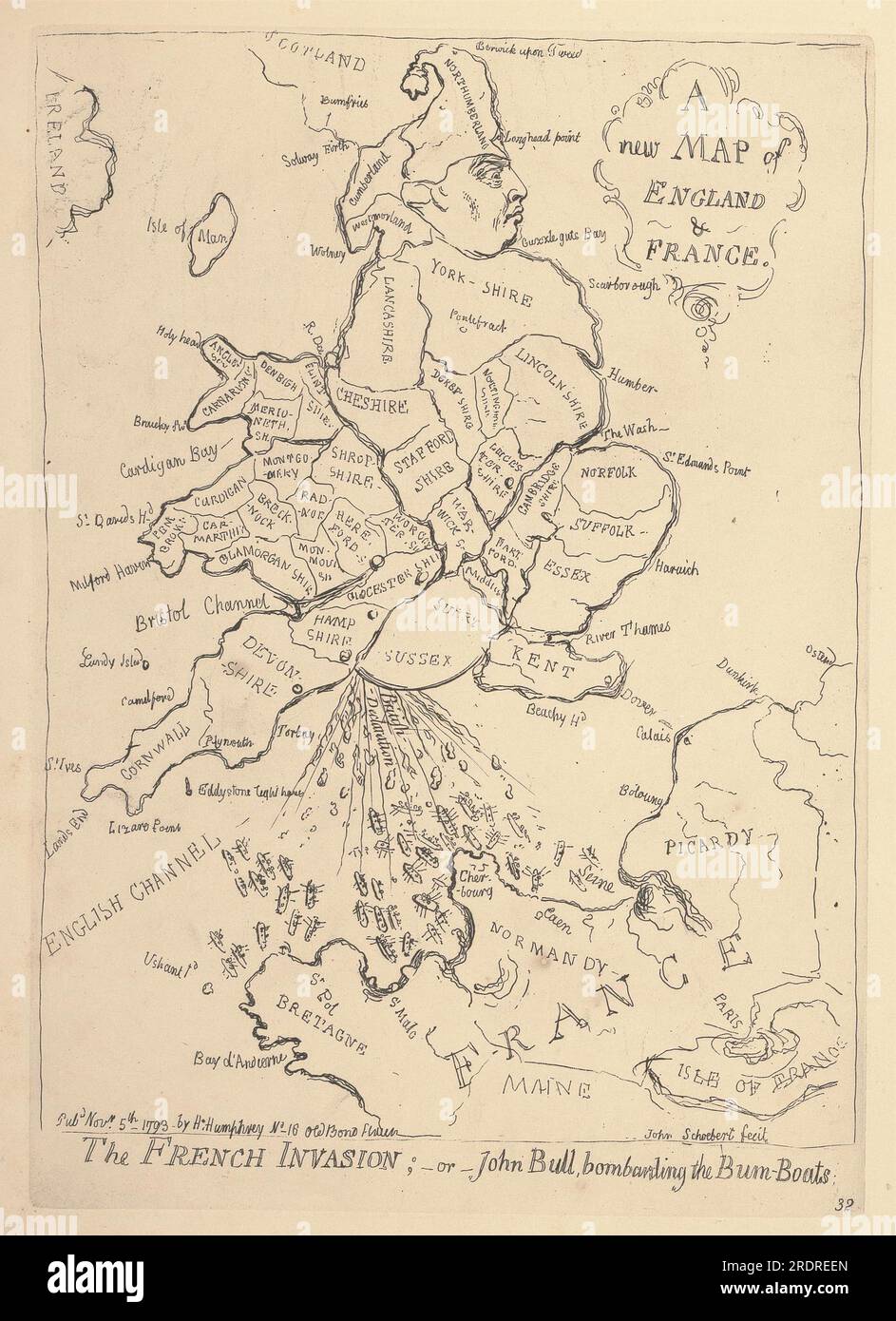 The French Invasion; or John Bull, bombarding the Bum Boats 1793 by ...