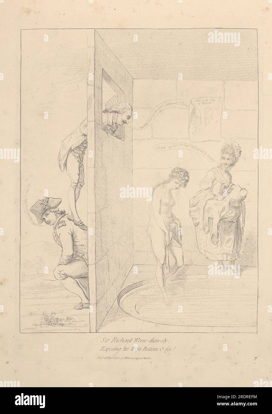 Sir Richard Worse-than-sly, Exposing his Wifes Bottom; O Fye! 1782 by ...