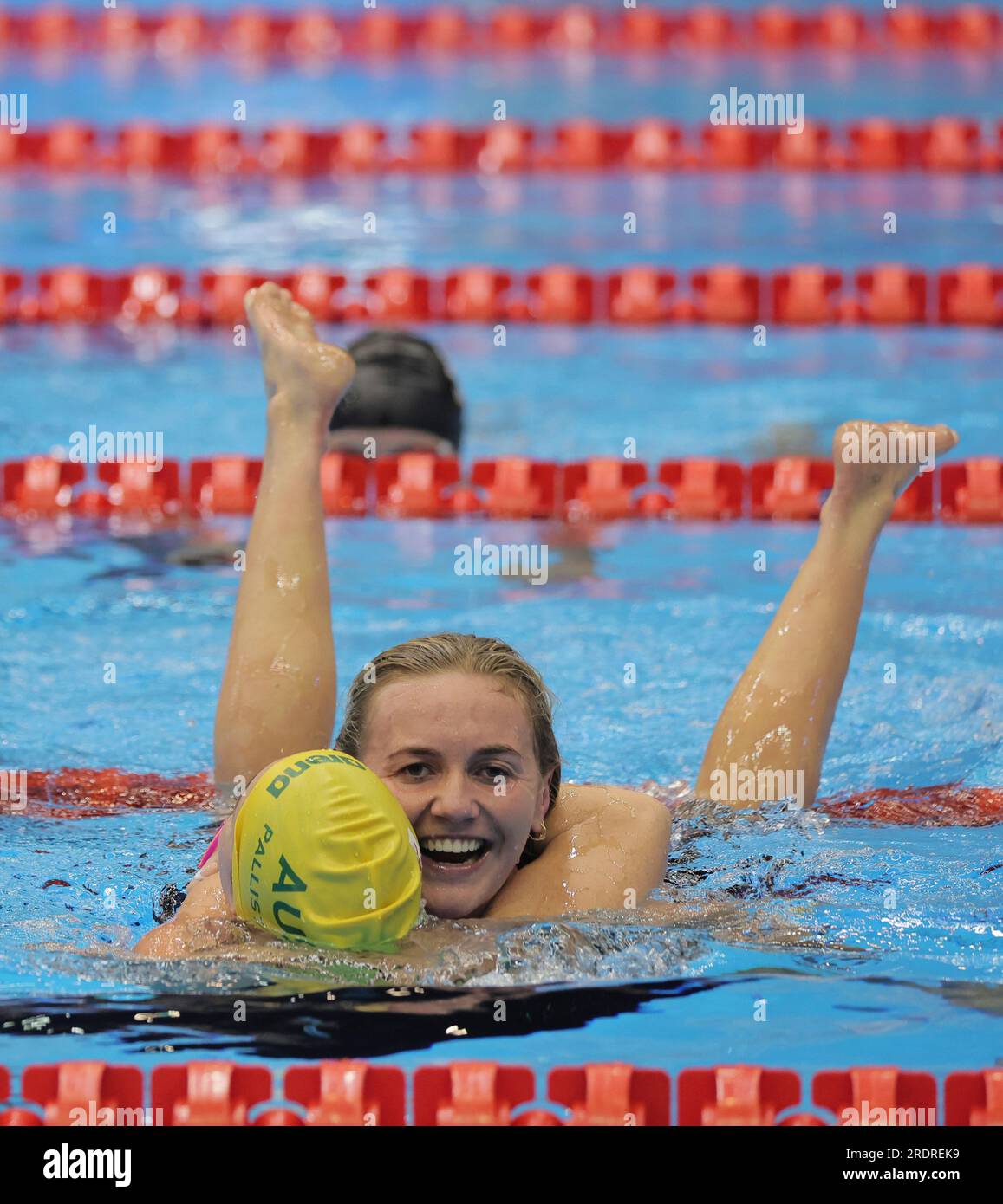 TITMUS Ariarne of Australia reacts during women's 400m freestyle final of World Aquatics ...