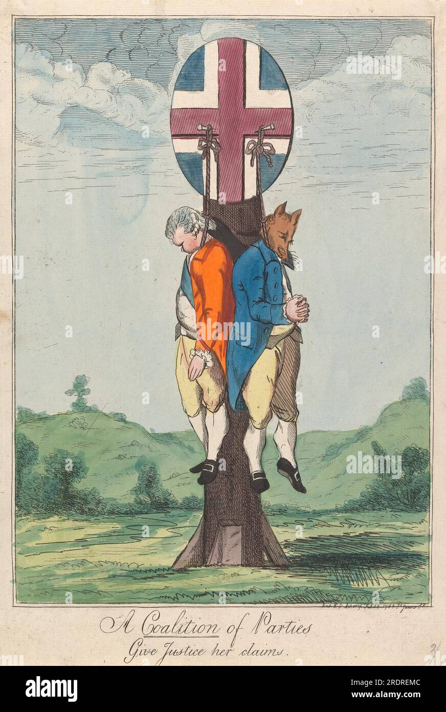 A Coalition of Parties, Give Justice Her Claims 1783 by James Gillray ...