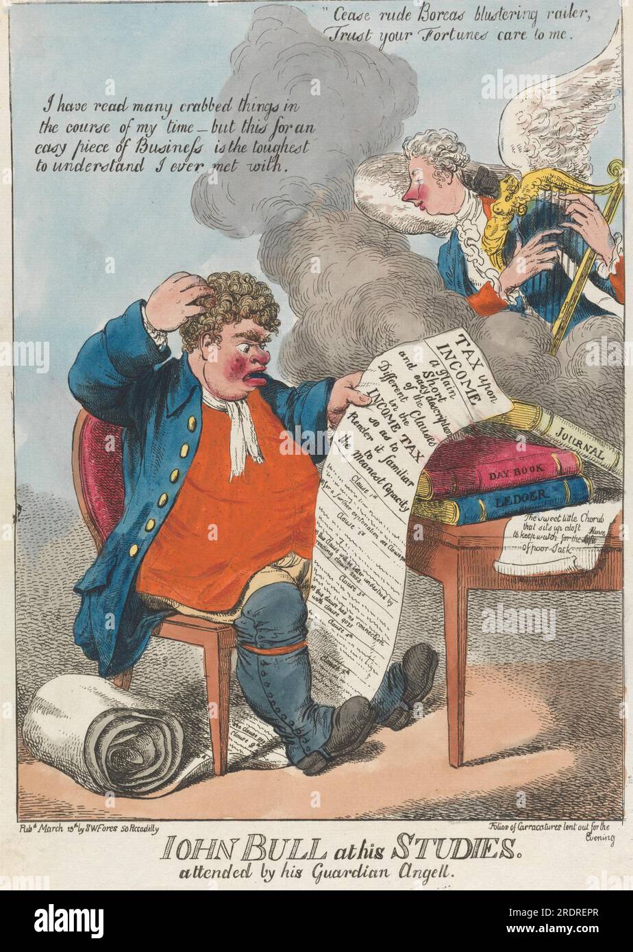 John Bull at His Studies. Attended by His Guardian Angell 1799 by James ...