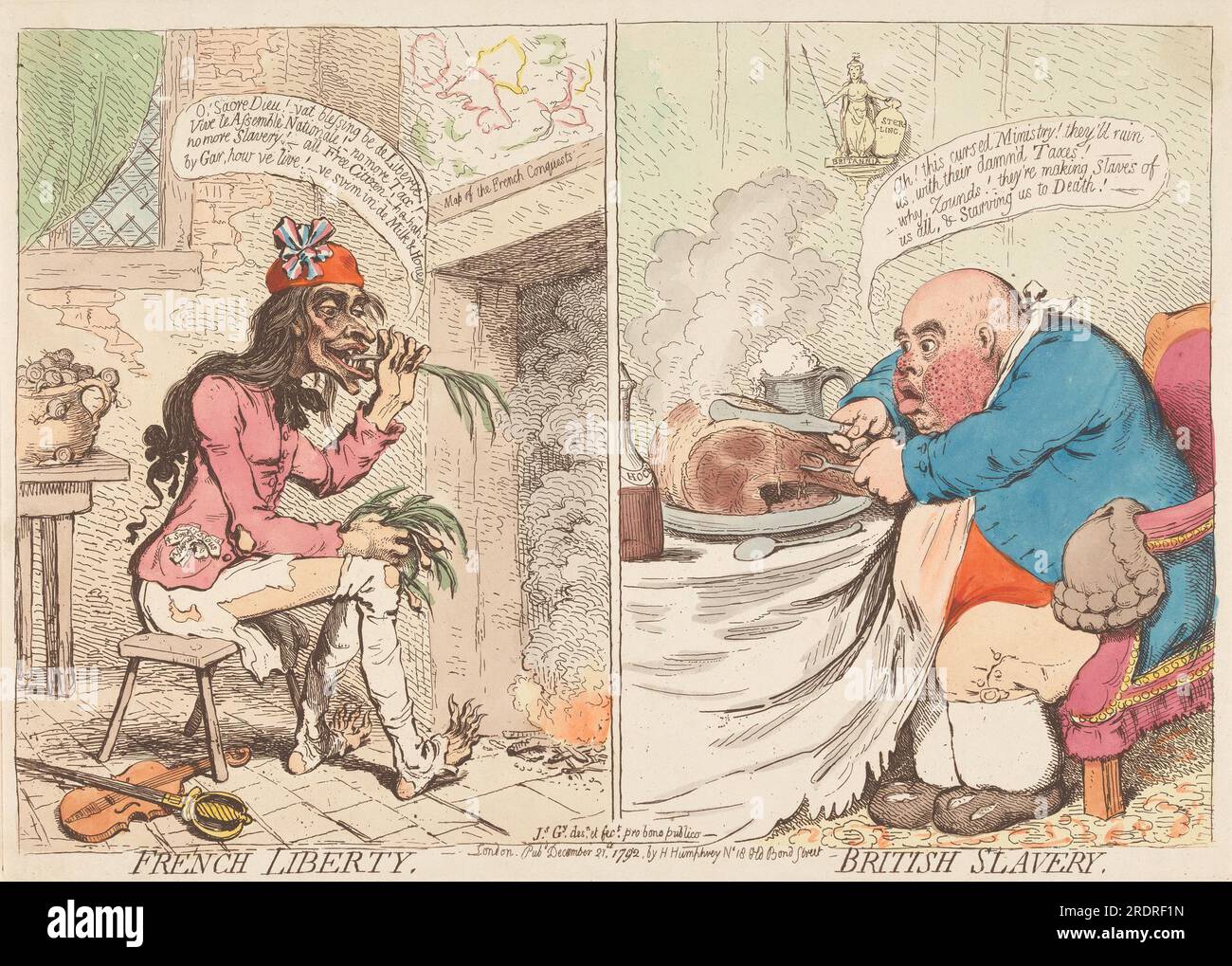 French Liberty - British Slavery 1792 by James Gillray Stock Photo - Alamy