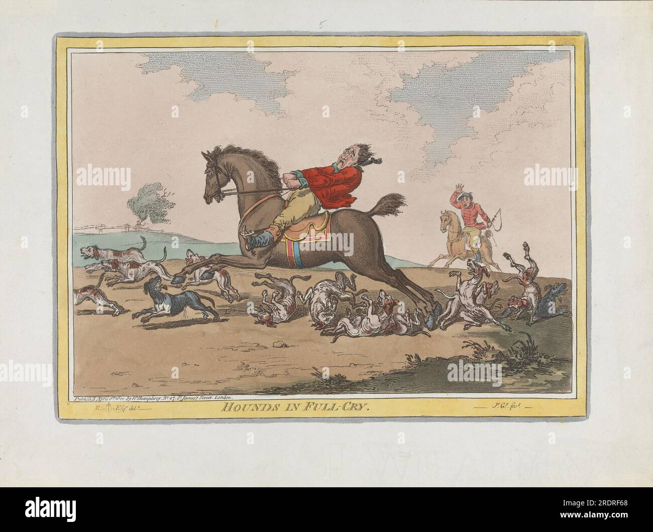 Hounds in Full-Cry 1800 by James Gillray Stock Photo - Alamy