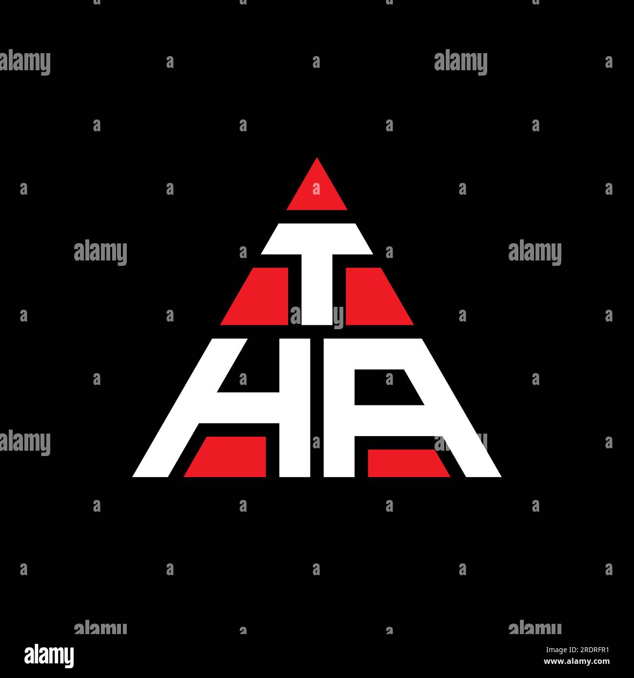 THA triangle letter logo design with triangle shape. THA triangle logo ...