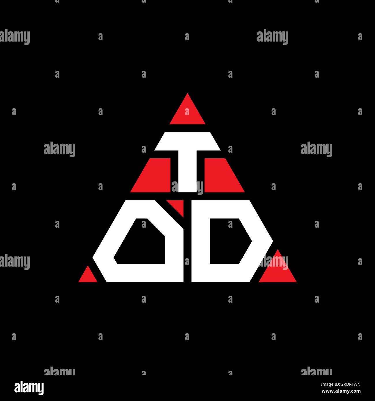 TOD triangle letter logo design with triangle shape. TOD triangle logo ...