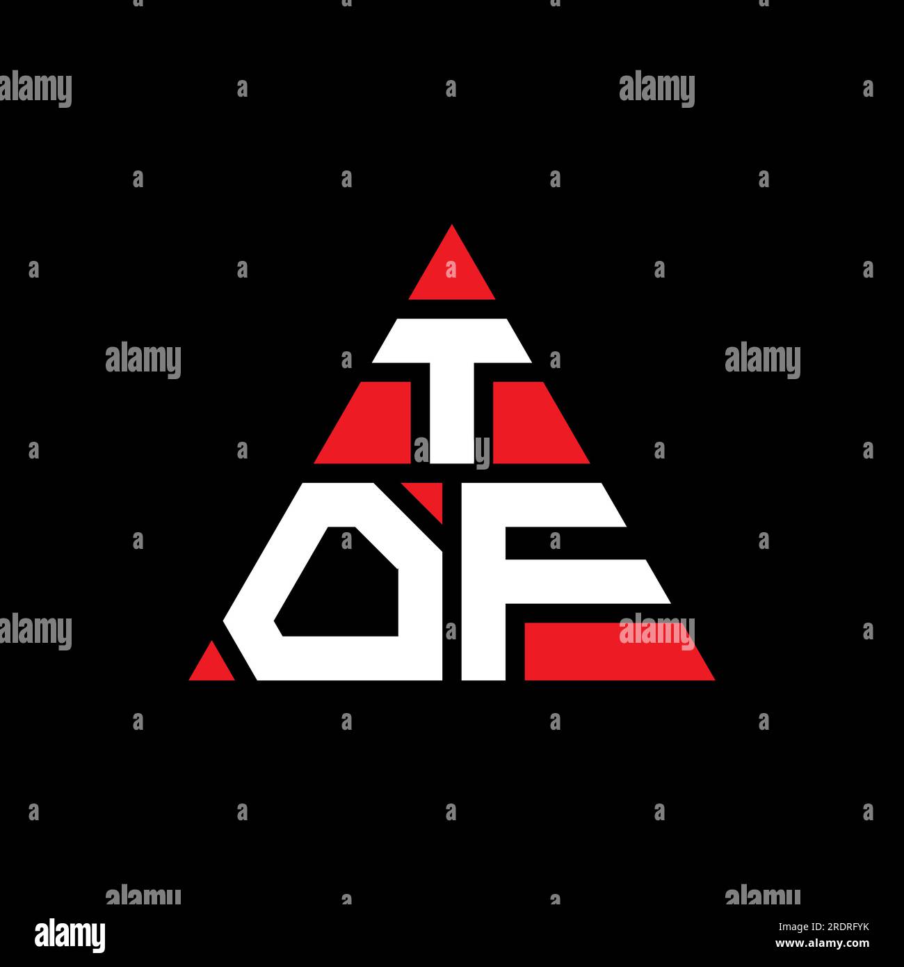 TOF triangle letter logo design with triangle shape. TOF triangle logo ...