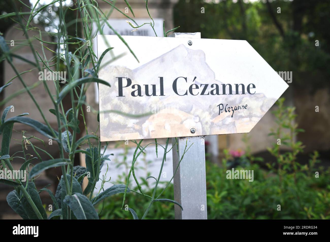 Direction sign to Paul Cezannes Grave St Pierre Cemetery in Aix en ...