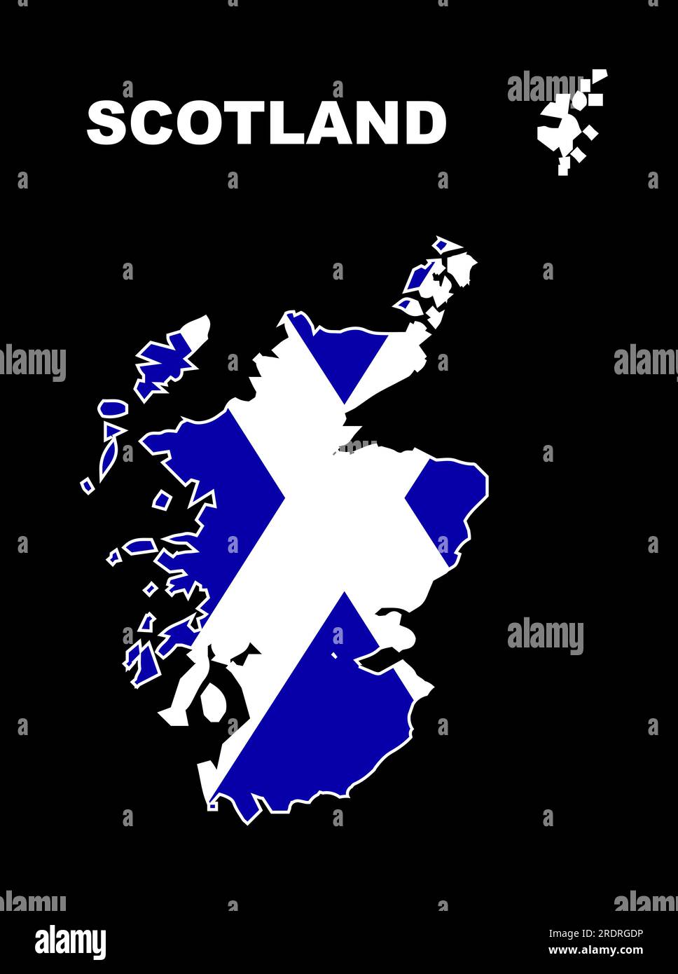 Silhouette silhouette outline map of Scotland part of the United ...