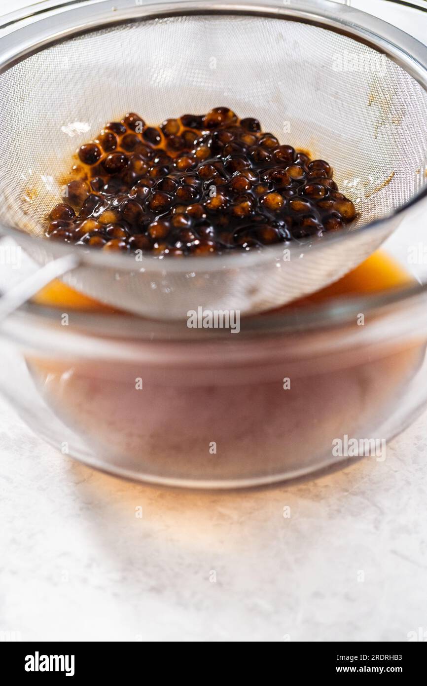 Mango boba smoothie Stock Photo - Alamy