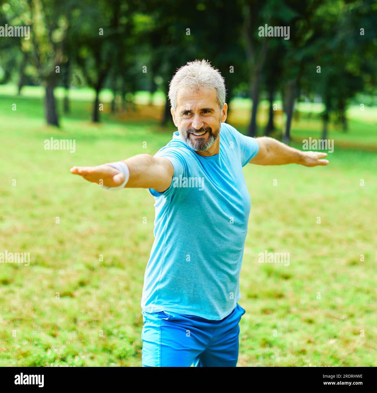 outdoor senior fitness woman man lifestyle active sport exercise ...