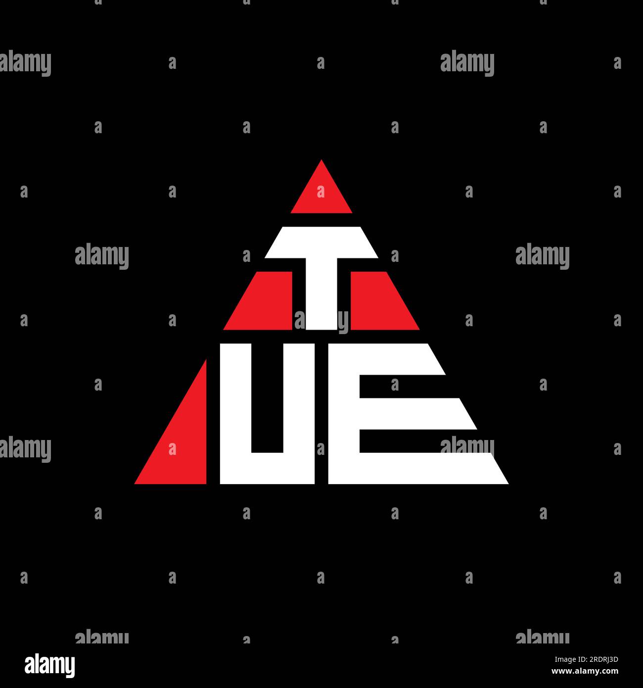 TUE triangle letter logo design with triangle shape. TUE triangle logo ...