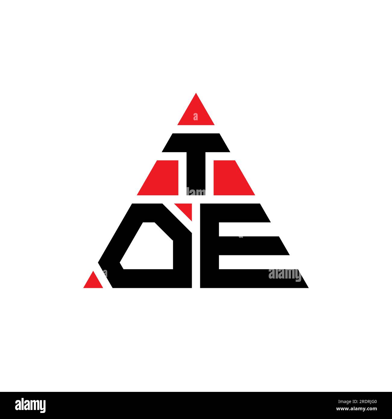 TOE triangle letter logo design with triangle shape. TOE triangle logo ...