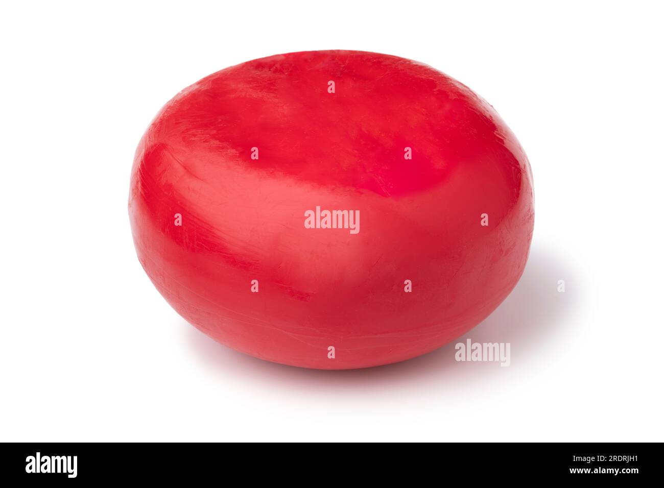 Traditional Austrian red waxed Ratsherrenkase isolated on white ...