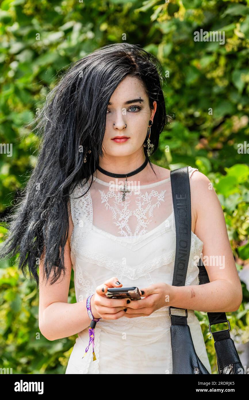 Henham Park, Suffolk, UK. 23rd July, 2023. Goth fashion - The 2023 ...