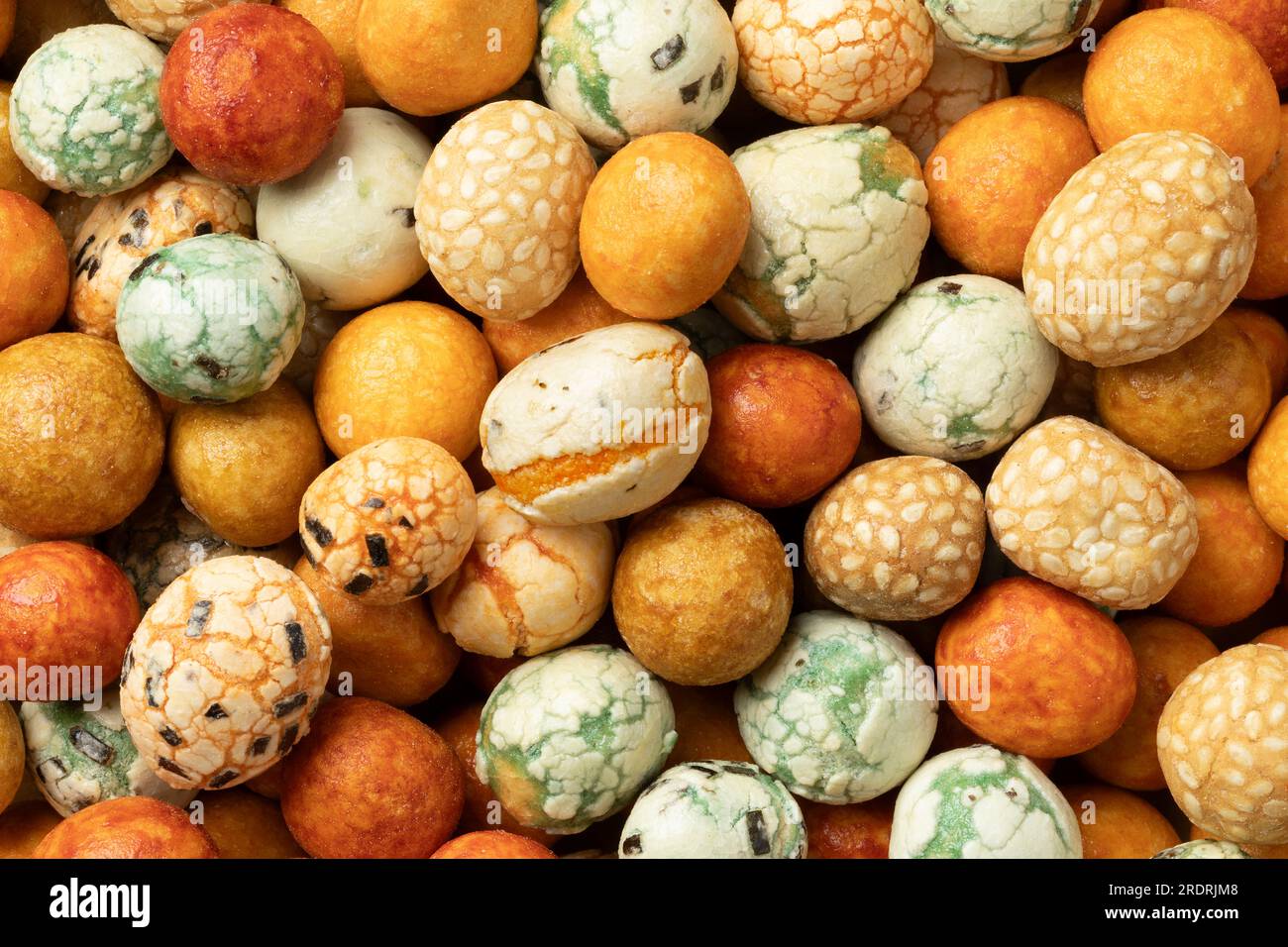 Japanese mixed coated peanuts full frame close up as background Stock ...