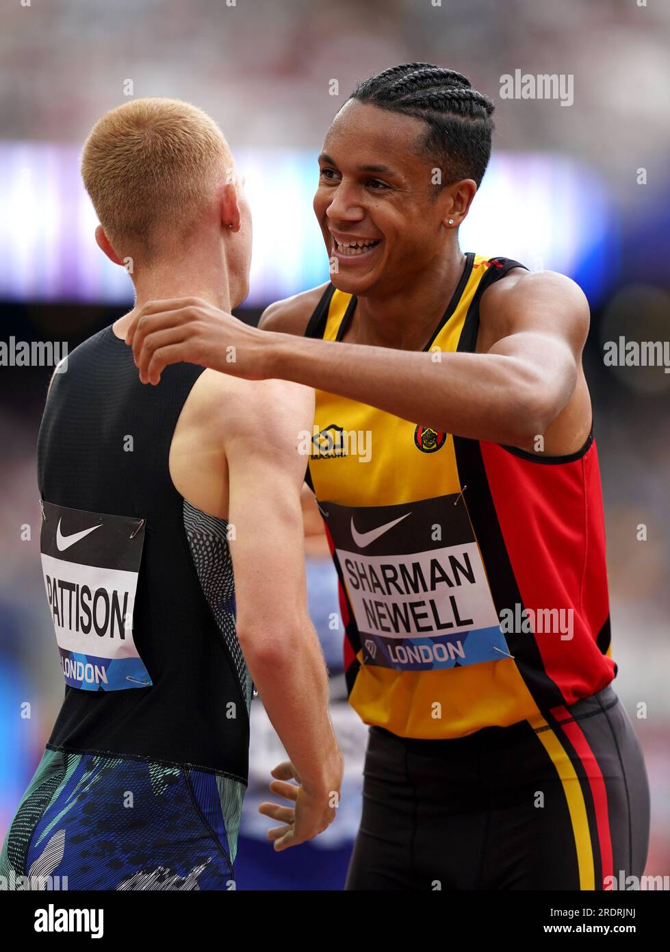 Ben Pattison (left) and Reece Sharman-Newell after the Men's 800m ...