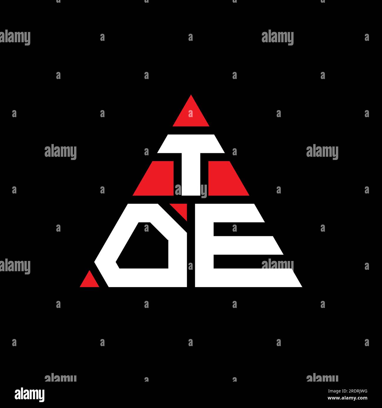 TOE triangle letter logo design with triangle shape. TOE triangle logo ...