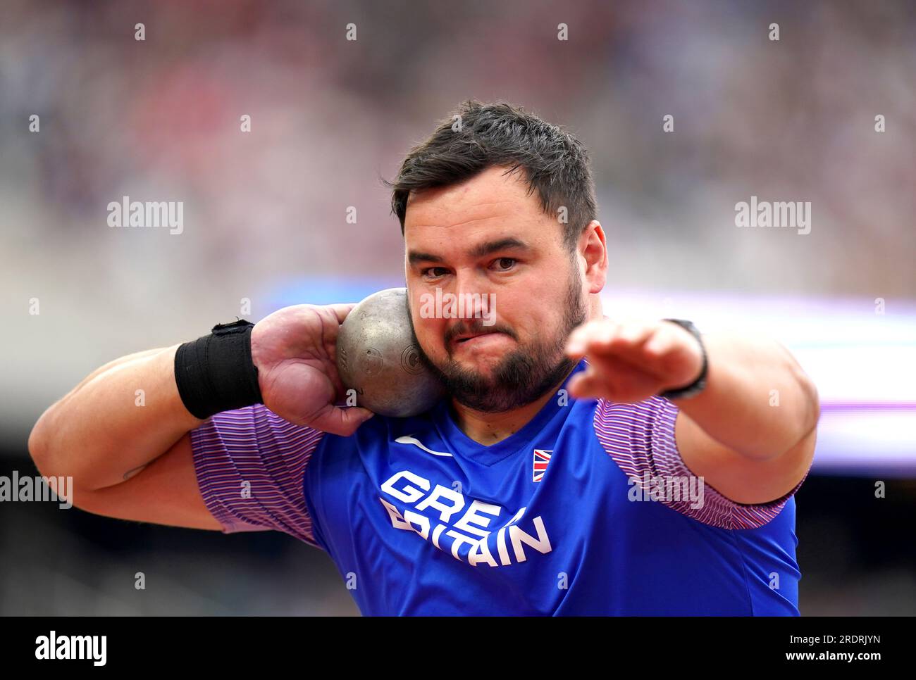 Scott Lincoln in action as he competes in the Men's Shot Put during The ...