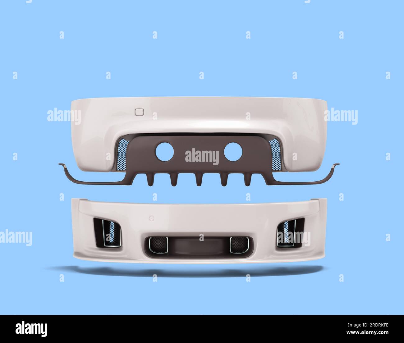 Sport car custom upgrade kit set of details for body bumpers front view ...