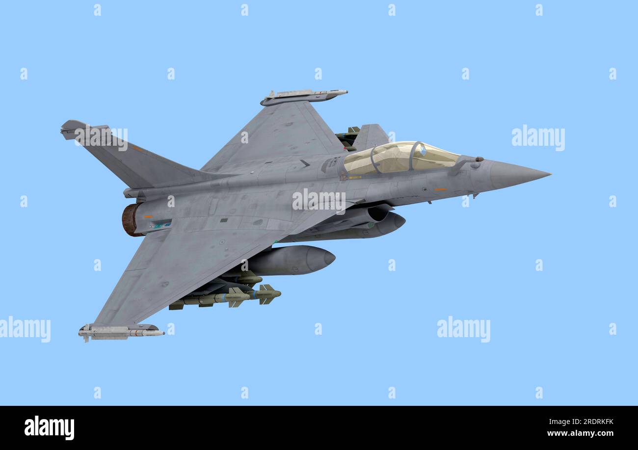 attack fighter perspective view 3d render on blue Stock Photo - Alamy