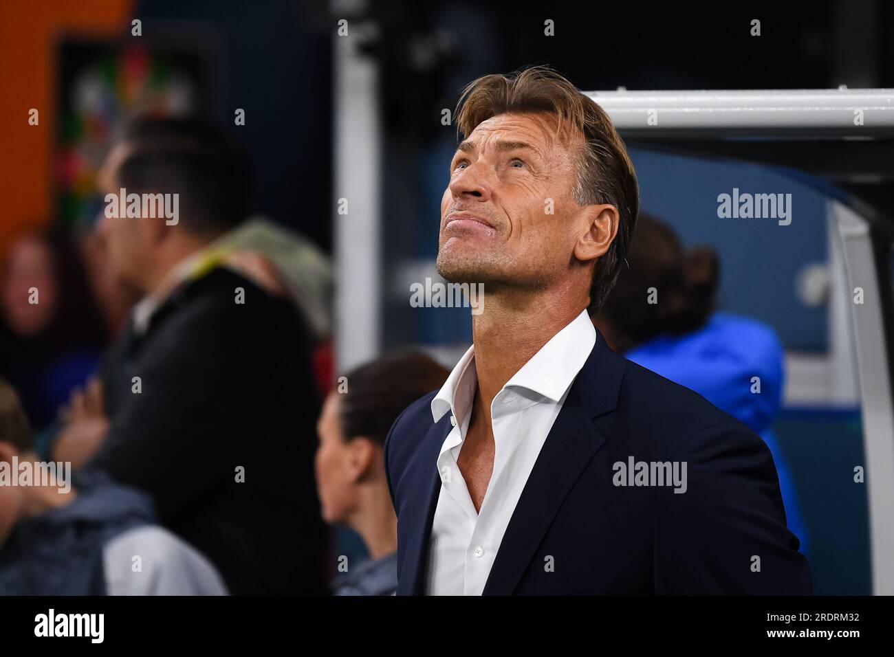 Sydney, Australia, 23 July, 2023. French coach, Hervé Renard looks up ...