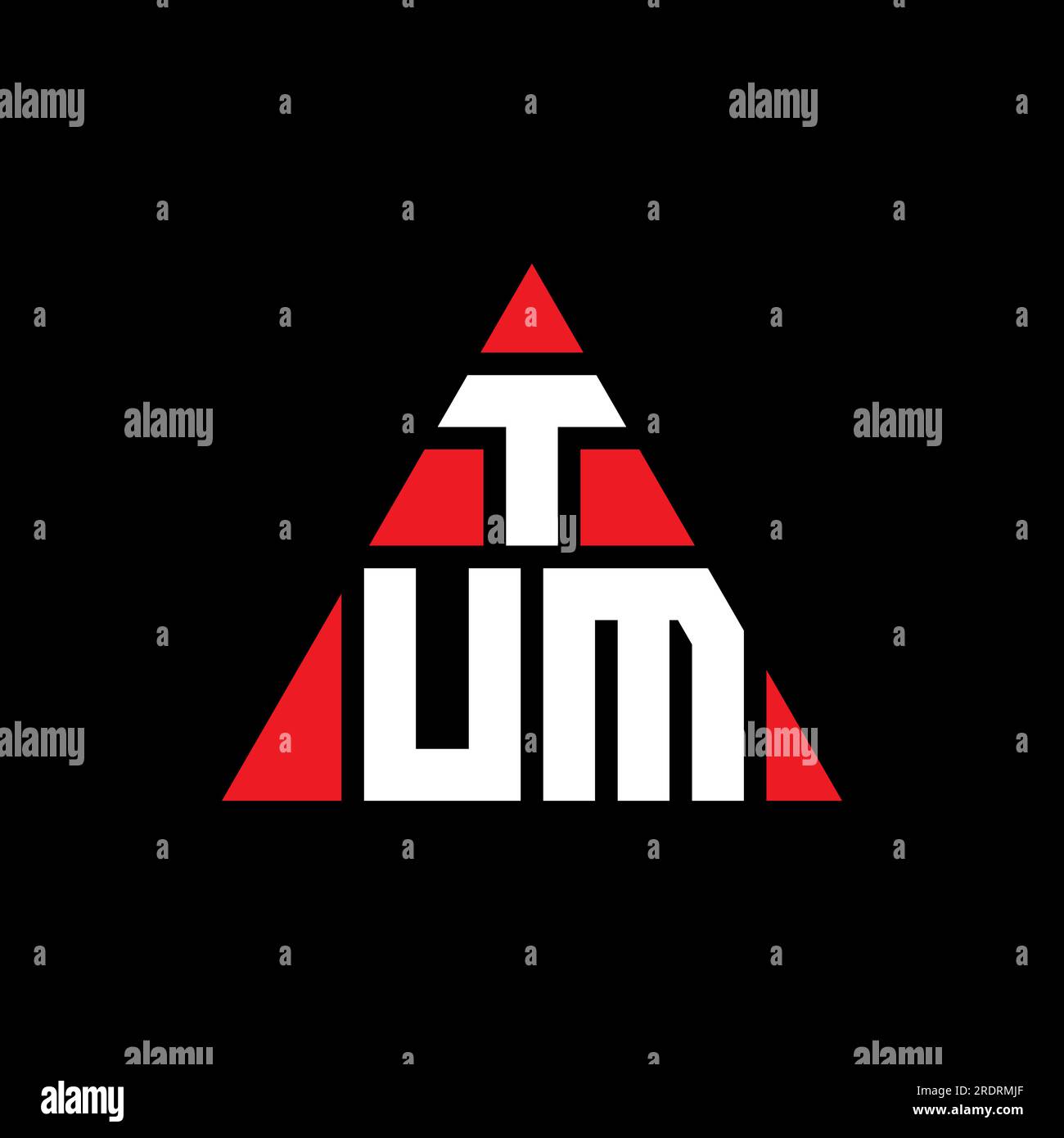 TUM triangle letter logo design with triangle shape. TUM triangle logo ...