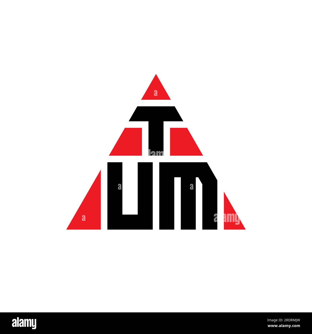 TUM triangle letter logo design with triangle shape. TUM triangle logo ...