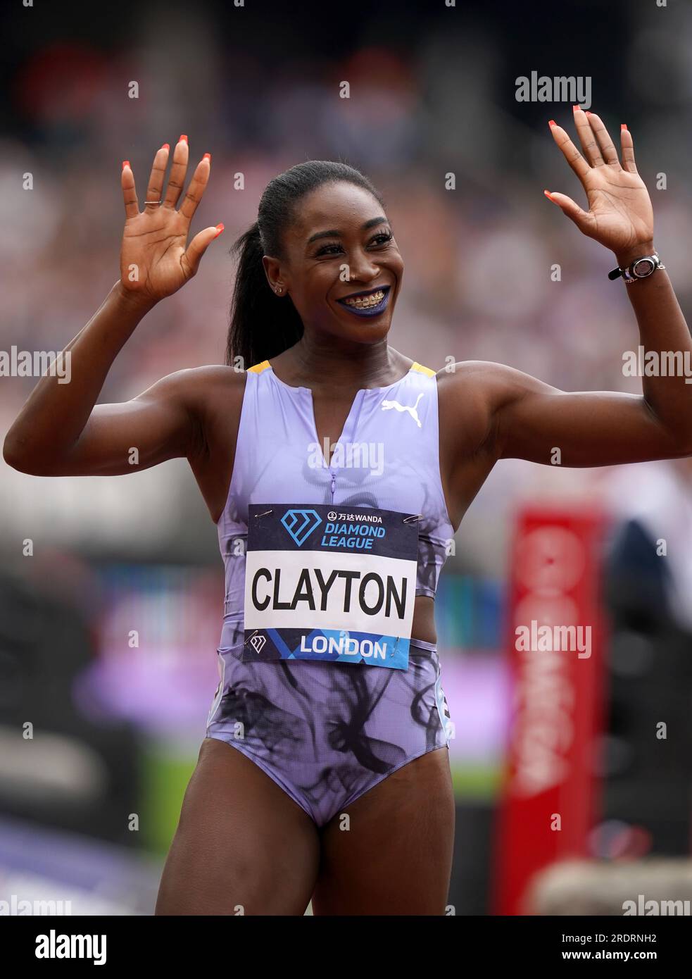 Rushell Clayton of Jamaica before the Women's 400m Hurdles during The ...