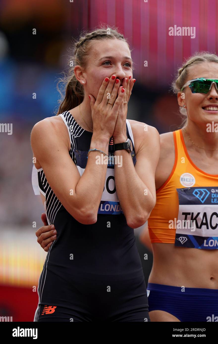Femke Bol of the Netherlands after winning the Women's 400m Hurdles ...