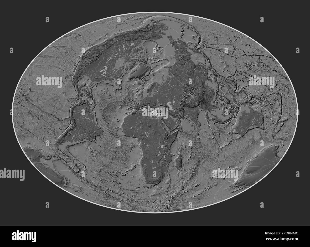 Aegean Sea Tectonic Plate On The Bilevel Elevation Map In The Fahey Oblique Projection Centered