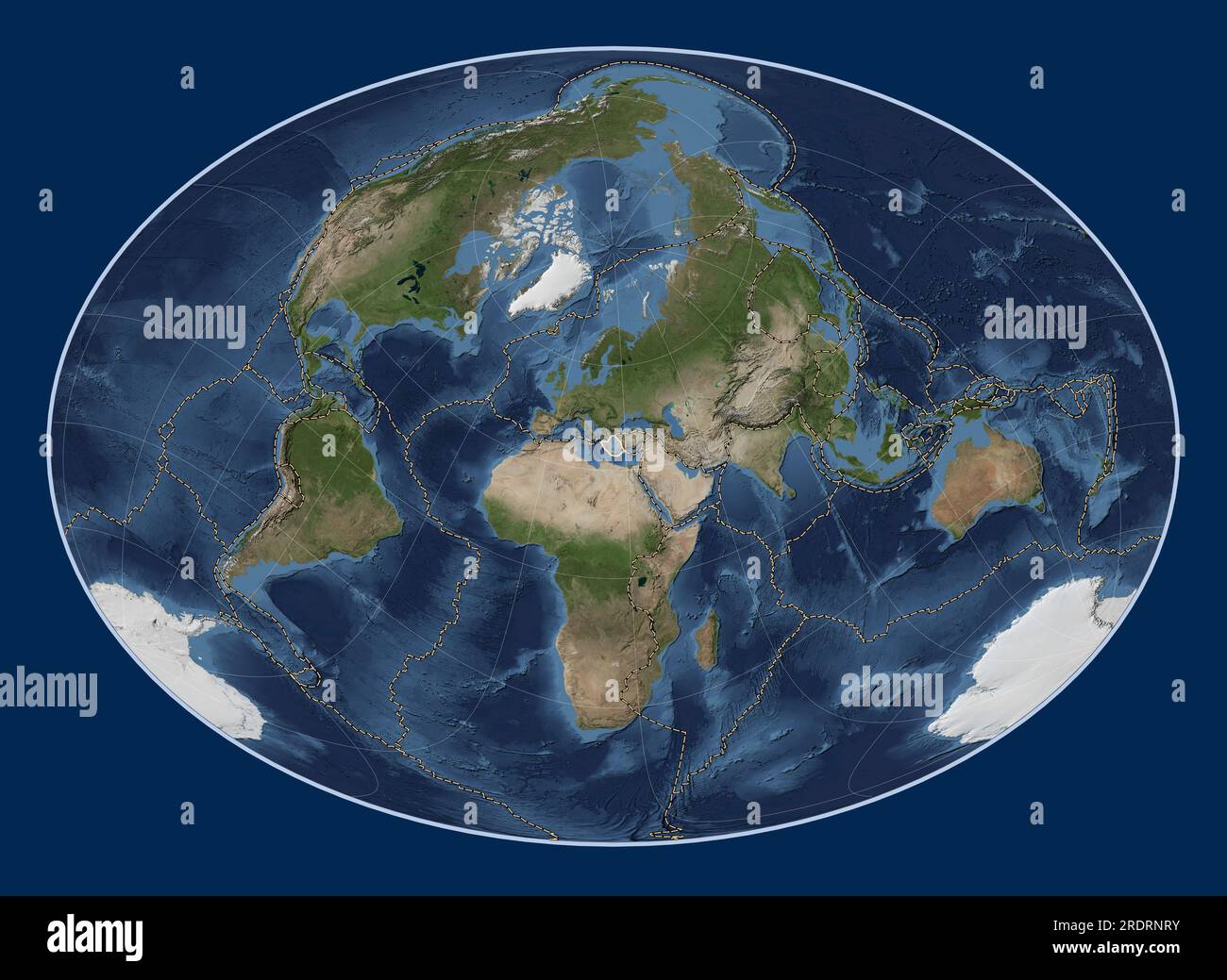 Aegean Sea Tectonic Plate On The Blue Marble Satellite Map In The Fahey Oblique Projection