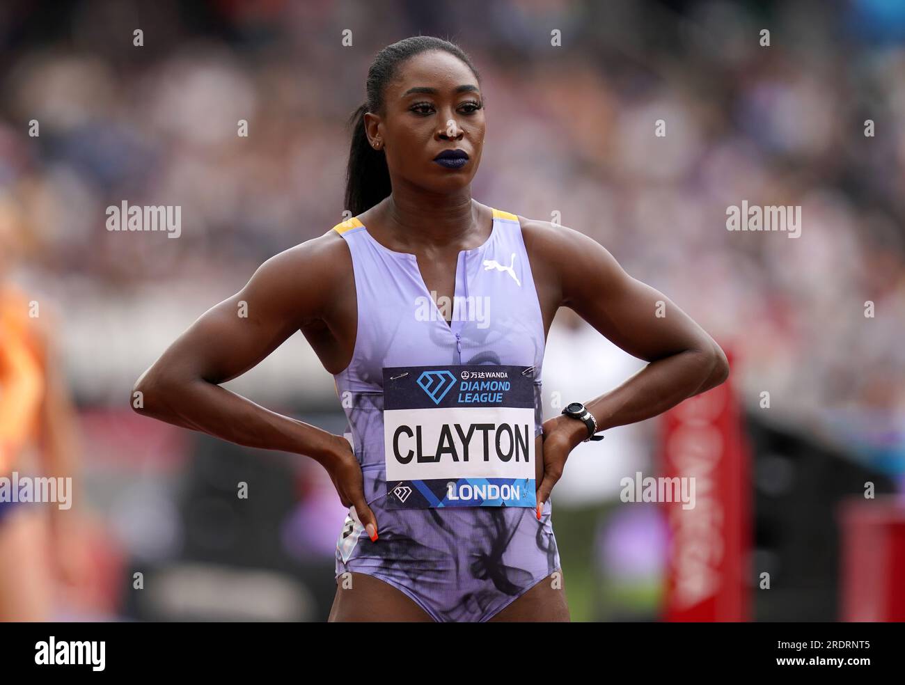 Rushell Clayton of Jamaica before the Women's 400m Hurdles during The ...