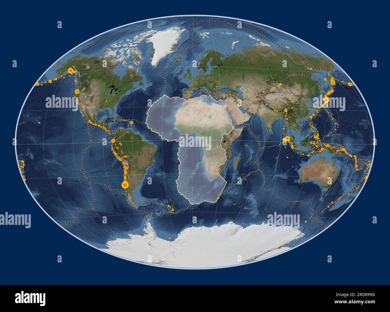 African tectonic plate on the Blue Marble satellite map in the Fahey ...