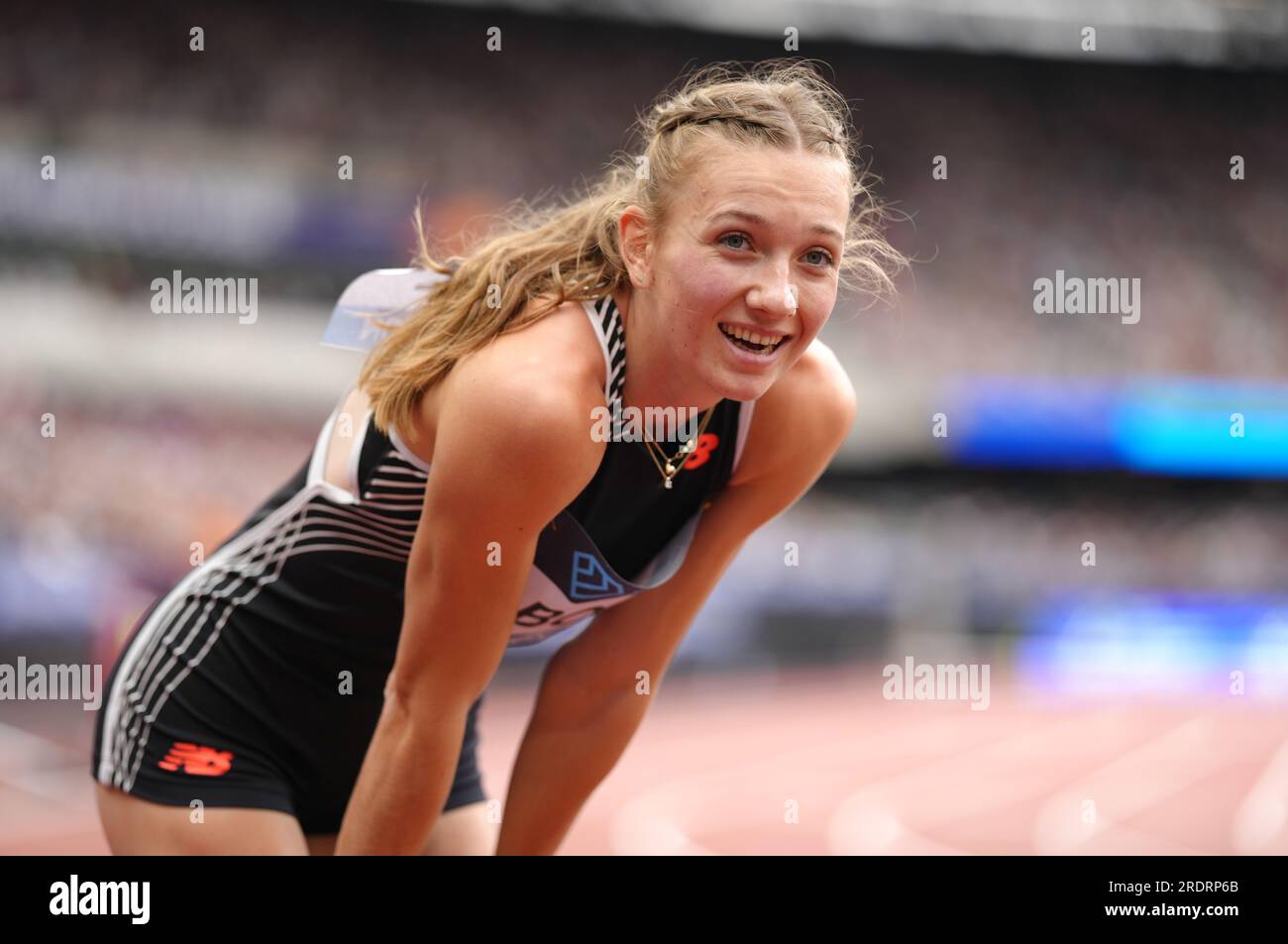 Femke Bol of the Netherlands after winning the Women's 400m Hurdles ...
