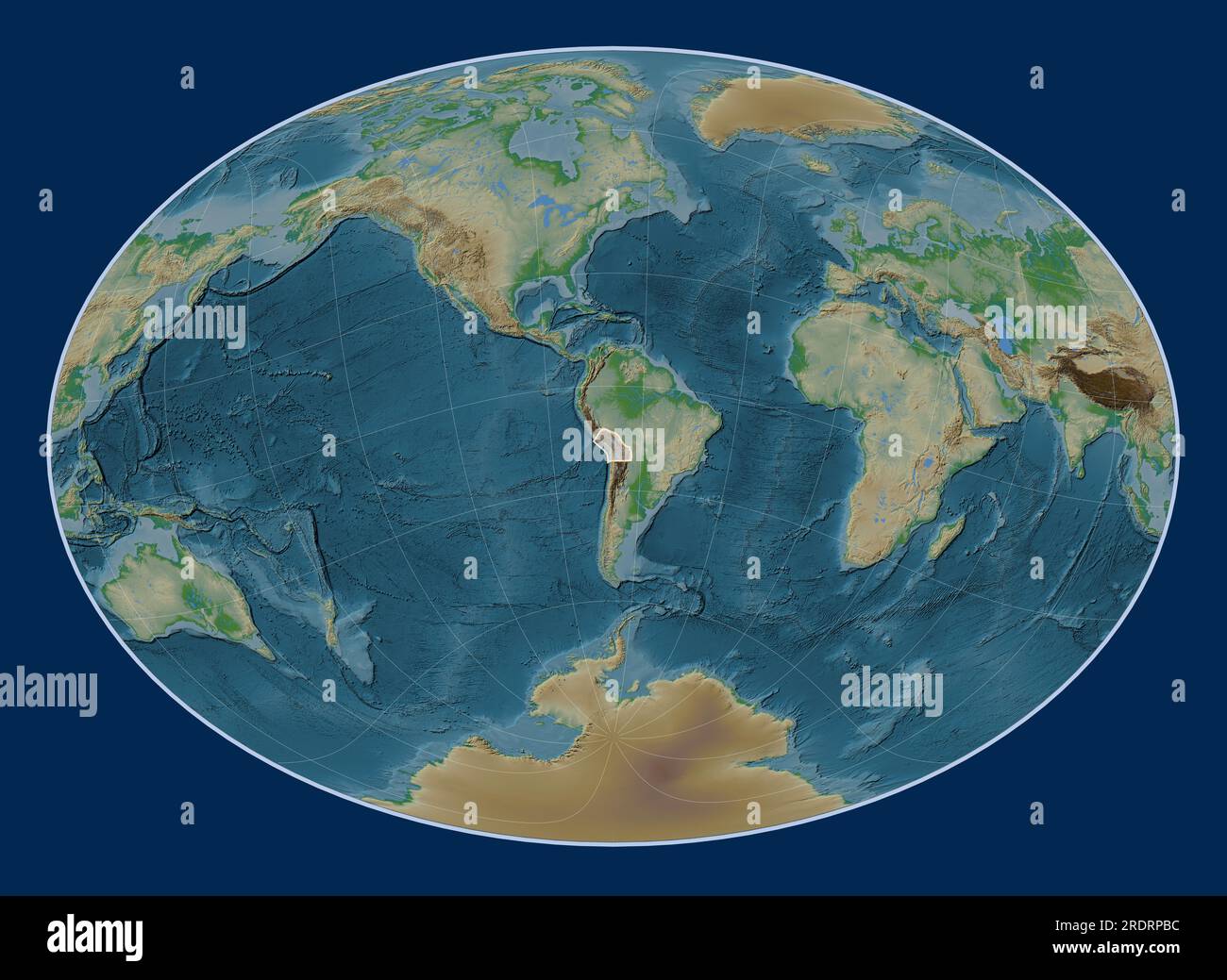 Altiplano Tectonic Plate On The Physical Elevation Map In The Fahey Oblique Projection Centered