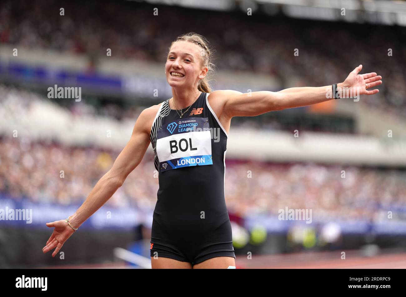 Femke Bol of the Netherlands after winning the Women's 400m Hurdles ...