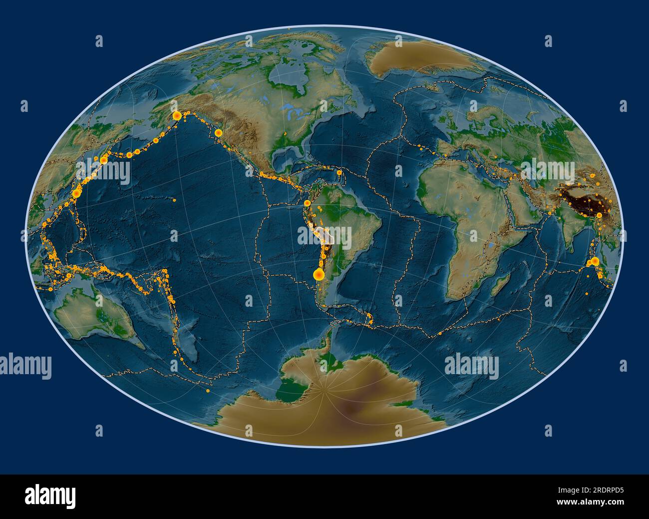 Altiplano tectonic plate on the physical elevation map in the Fahey ...