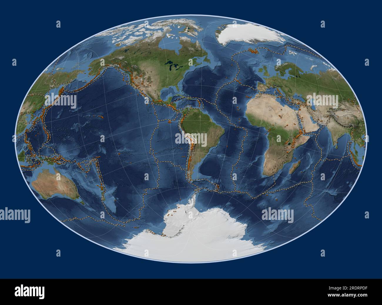 Altiplano tectonic plate on the Blue Marble satellite map in the Fahey ...