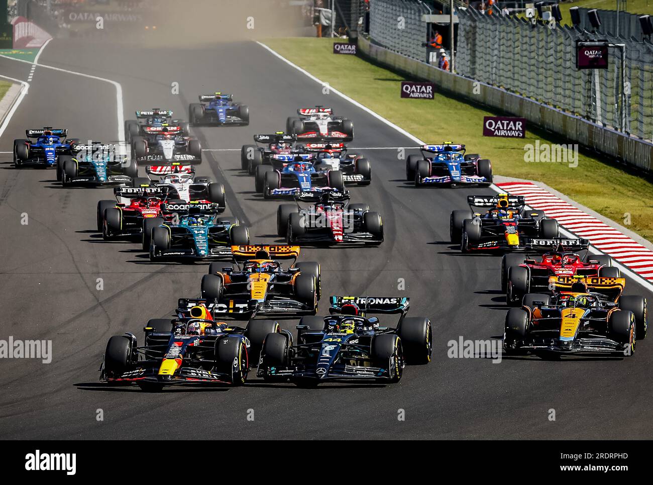 BUDAPEST - Max Verstappen (Red Bull Racing) and Lewis Hamilton ...