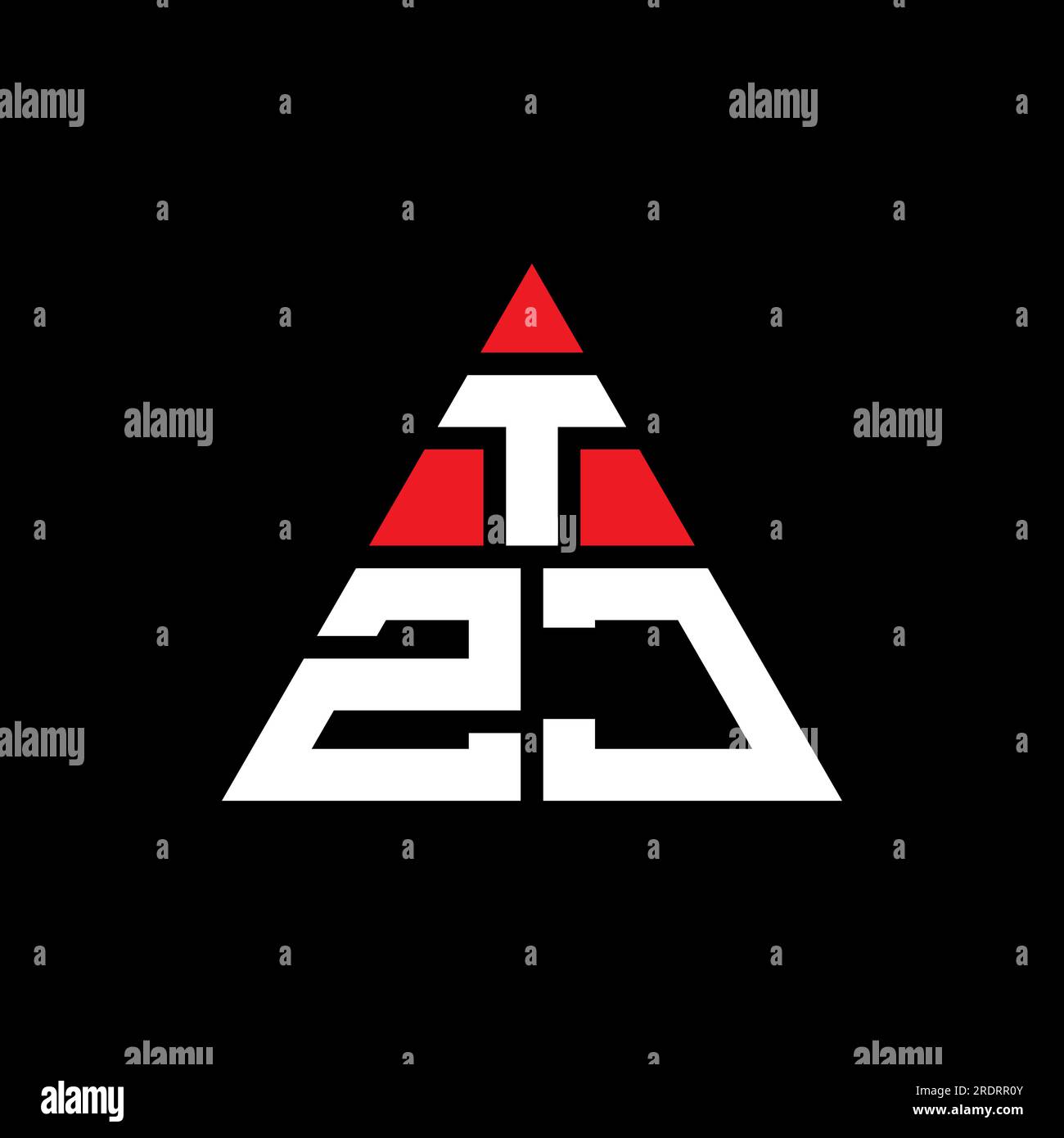 TZJ triangle letter logo design with triangle shape. TZJ triangle logo ...