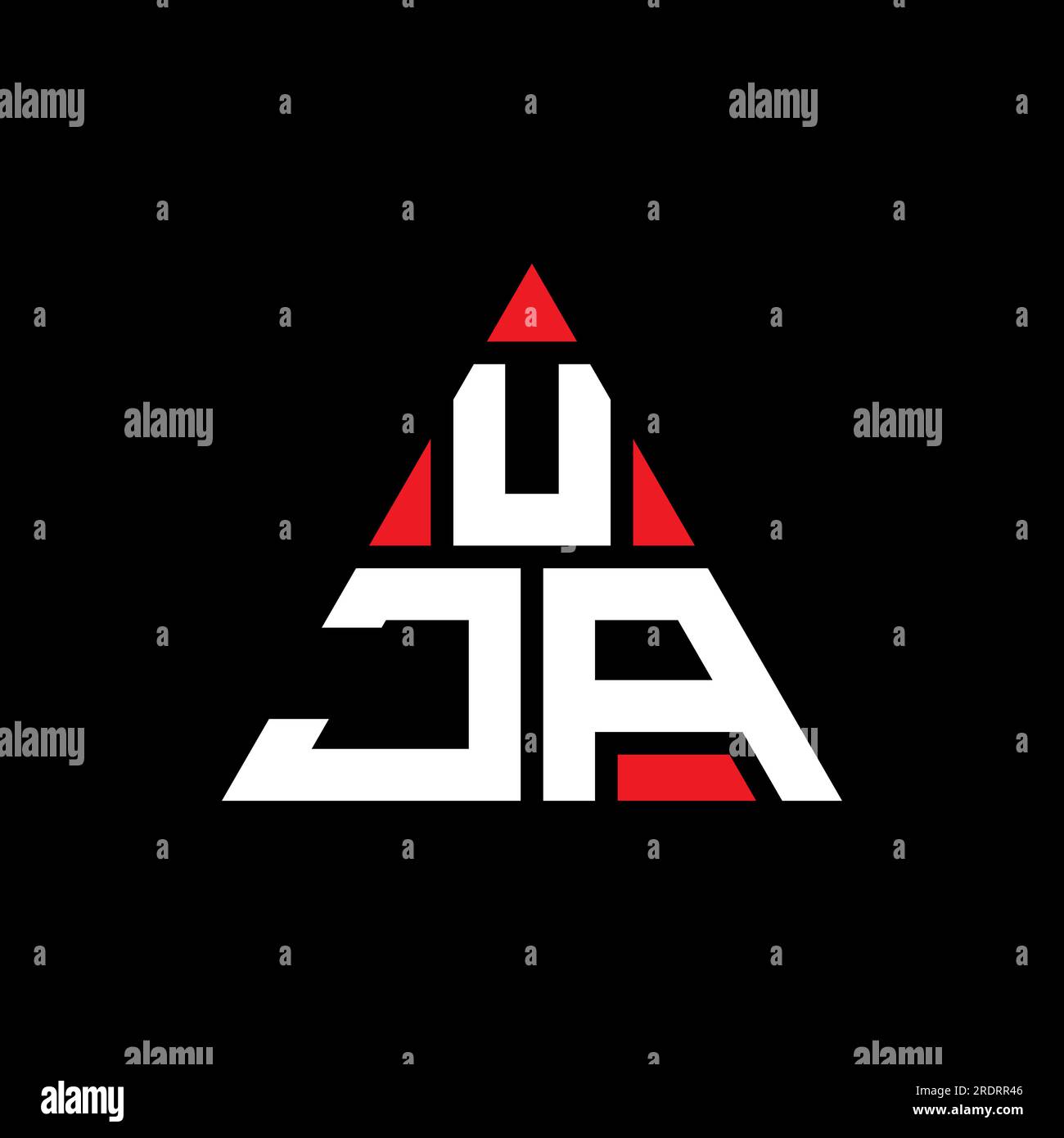 UJA triangle letter logo design with triangle shape. UJA triangle logo ...