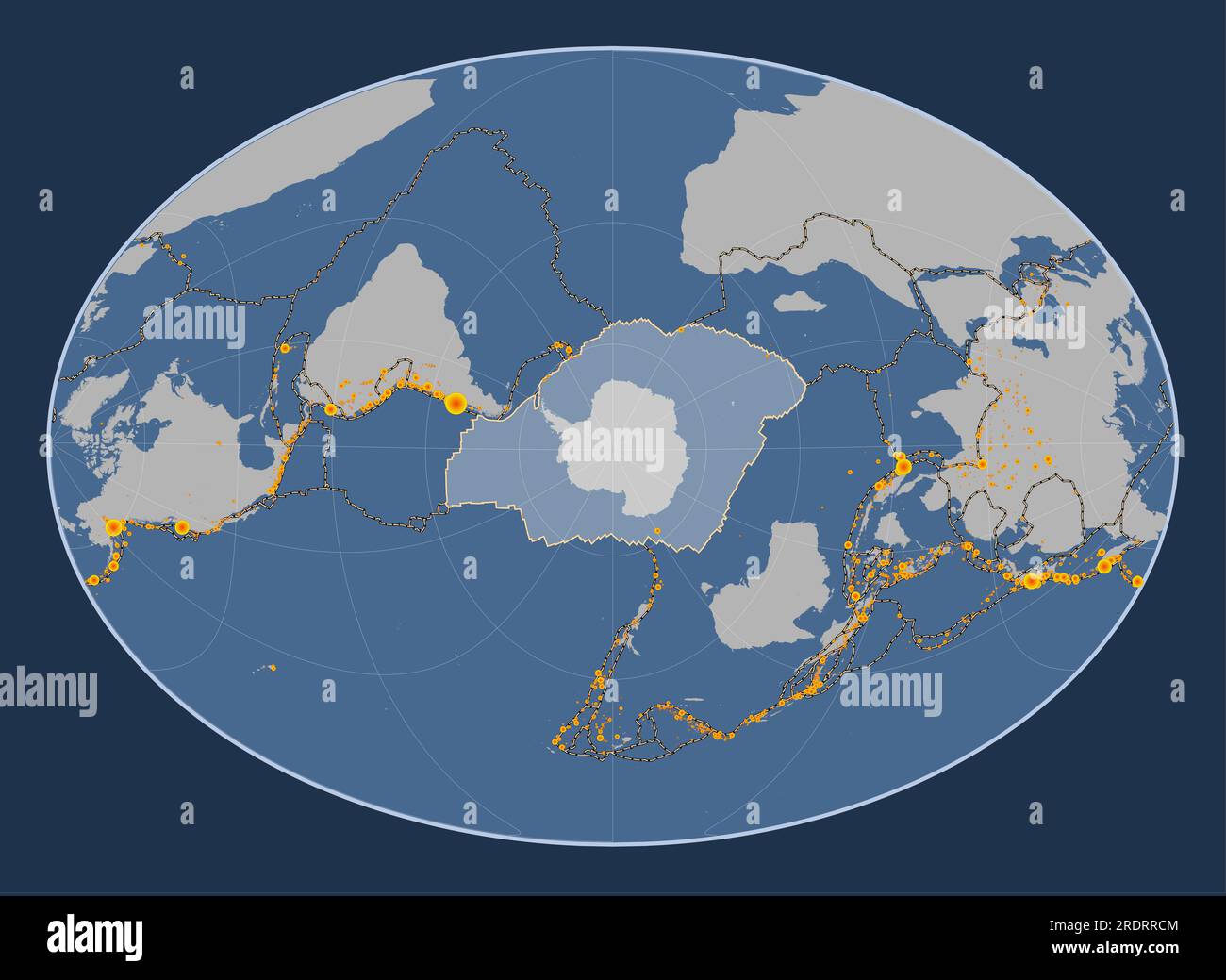 Antarctica tectonic plate on the solid contour map in the Fahey Oblique ...
