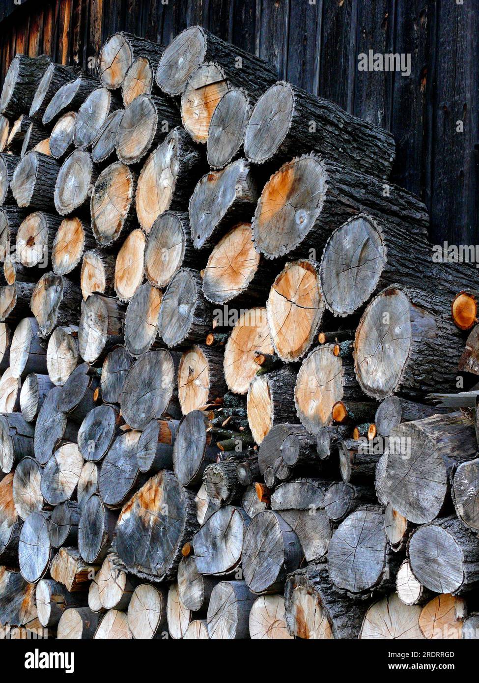 Firewood store, unsplit Stock Photo - Alamy