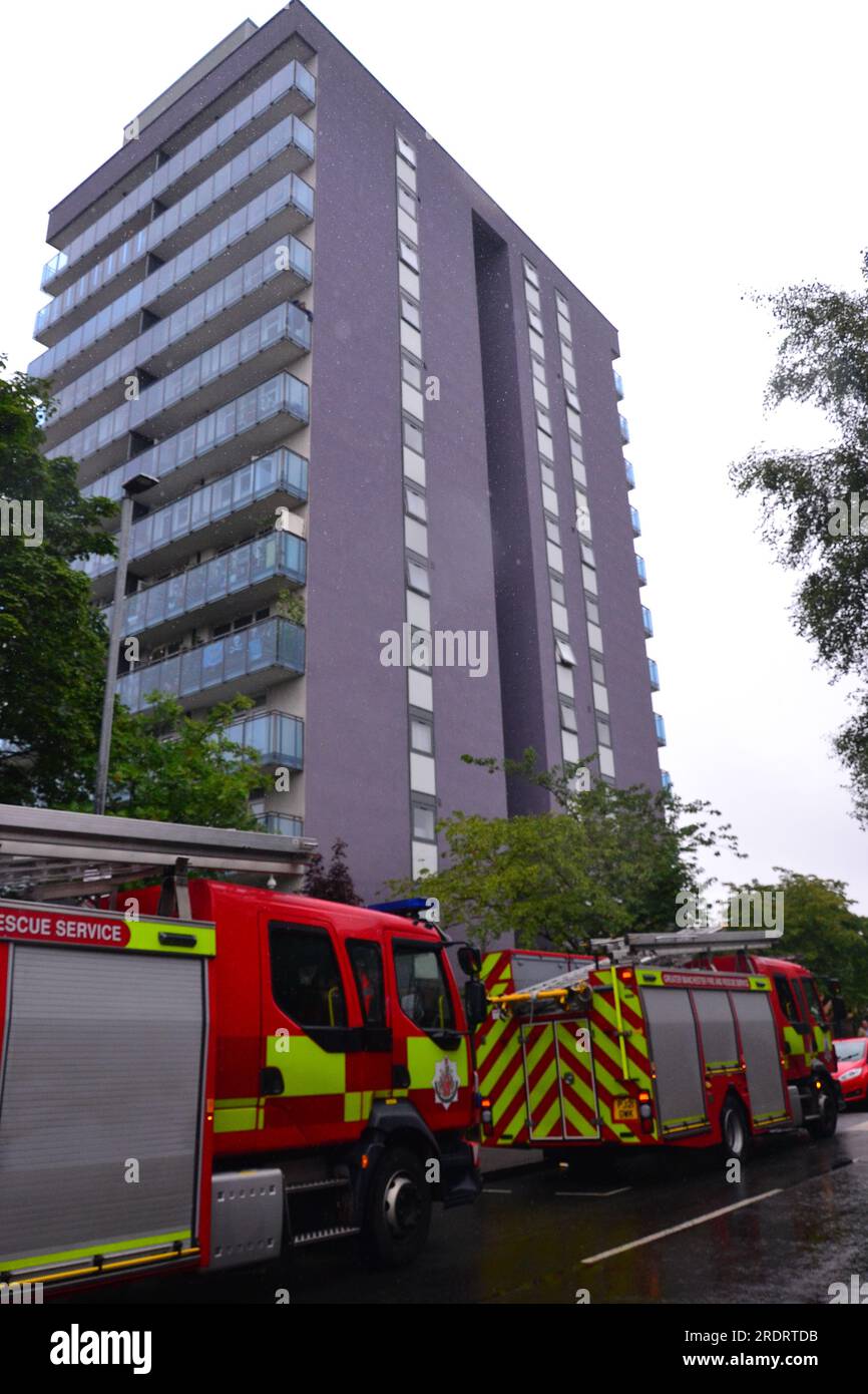 Manchester, UK. 23rd July, 2023. Greater Manchester Fire and Rescue ...